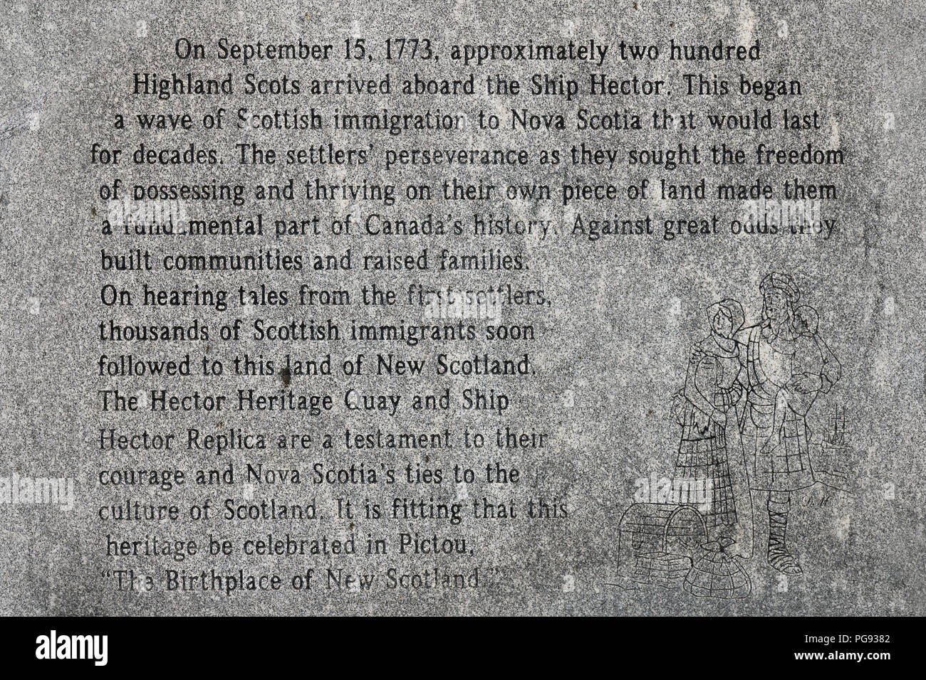 Ship Hector monument at the Hector Heritage Quay at 33 Caladh Avenue in ...