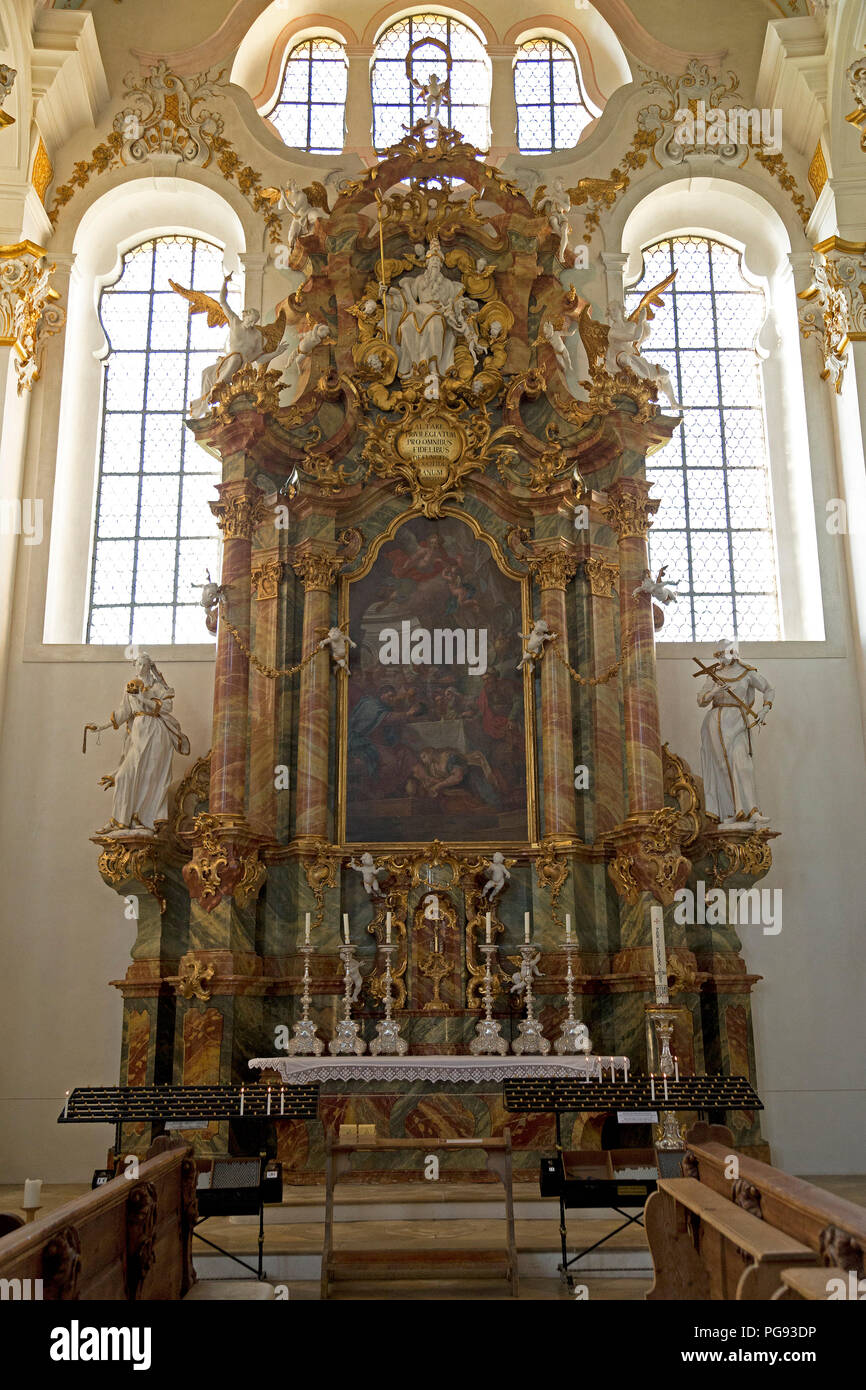 inside Wieskirche near Steingaden, Allgaeu, Bavaria, Germany Stock ...