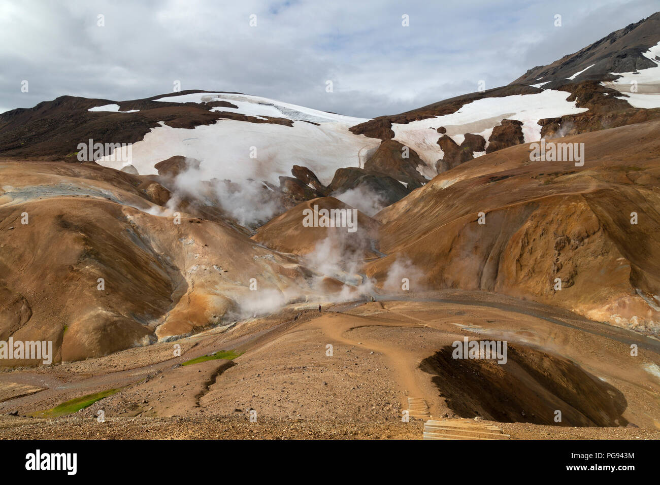Rock formations and volcanic thermal fissures in the Jokulgil Canyon ...