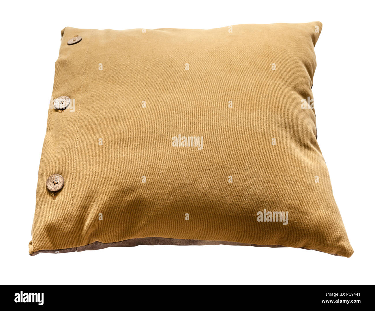 above view of back side of handmade dark yellow (mustard color) throw ...