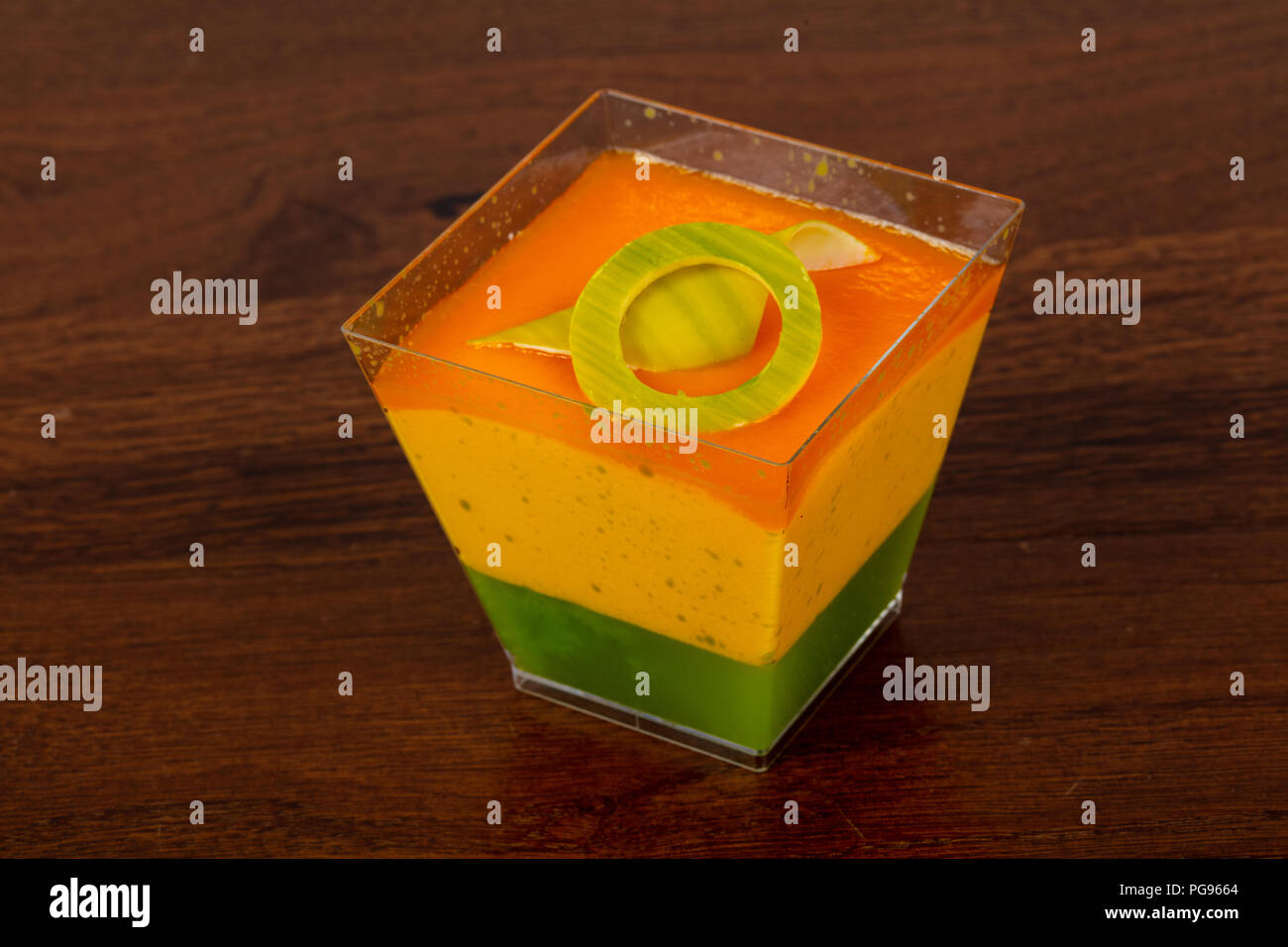 Sweet Mango mousse in the plate Stock Photo - Alamy