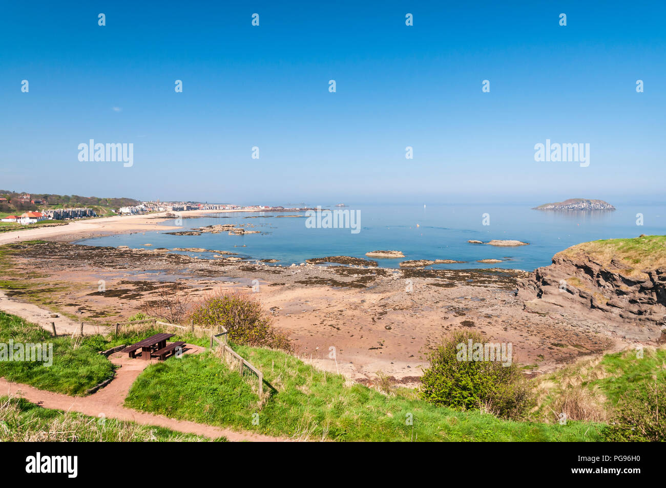 A view of North Berwick and Milsey Bay on the Firth of Fourth in East ...