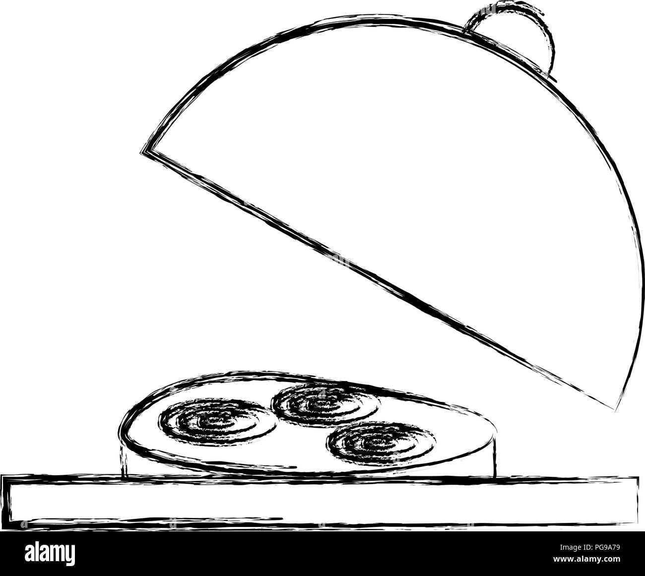 delicious ham with tray Stock Vector Image & Art - Alamy