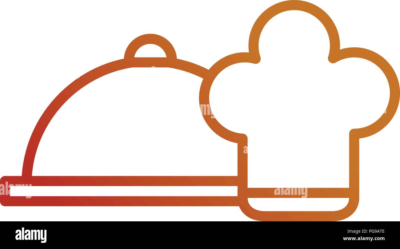 restaurant tray server with chef hat Stock Vector Image & Art - Alamy