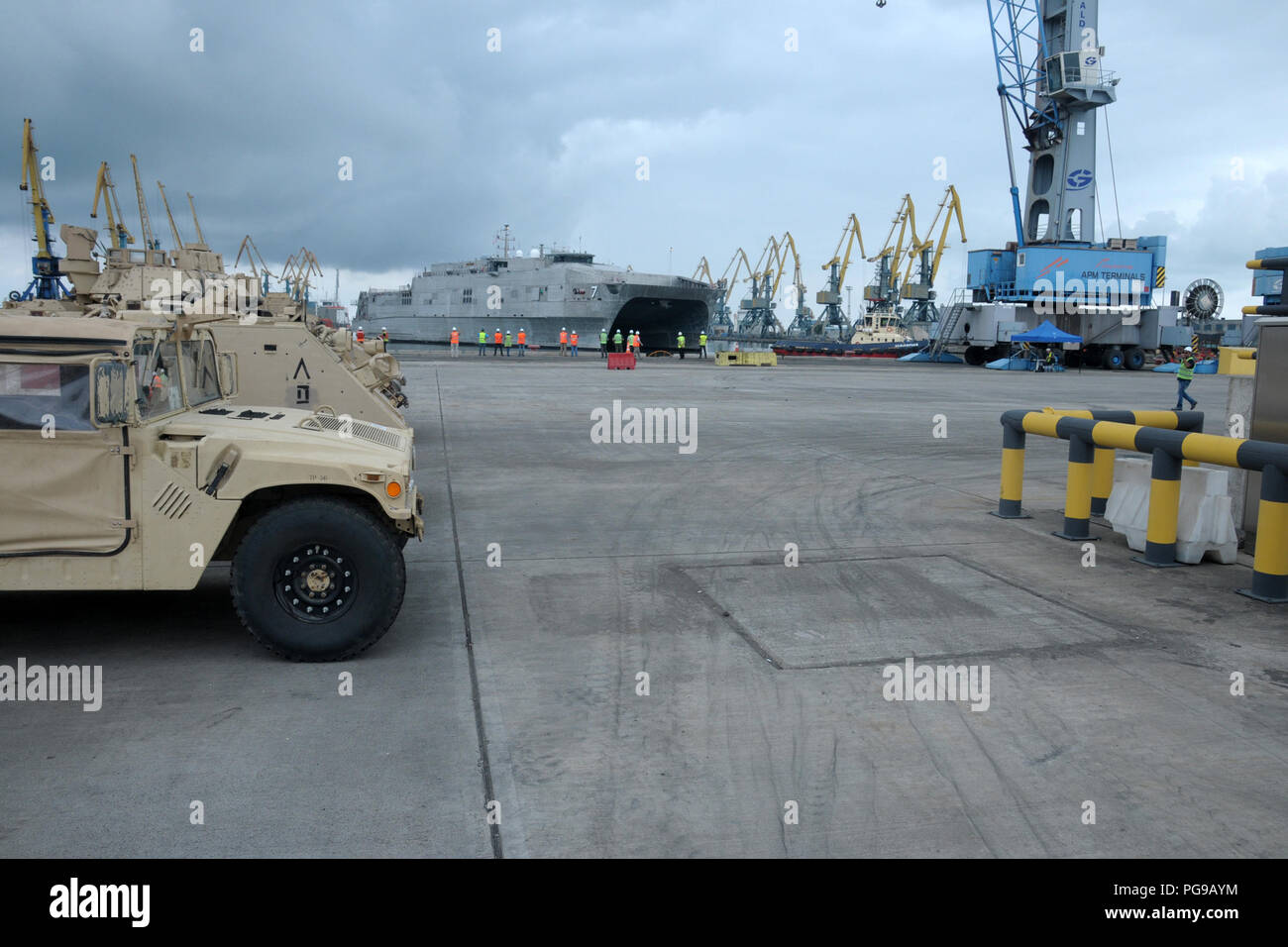 The United States Naval Ship Carson City, a expeditionary fast ...