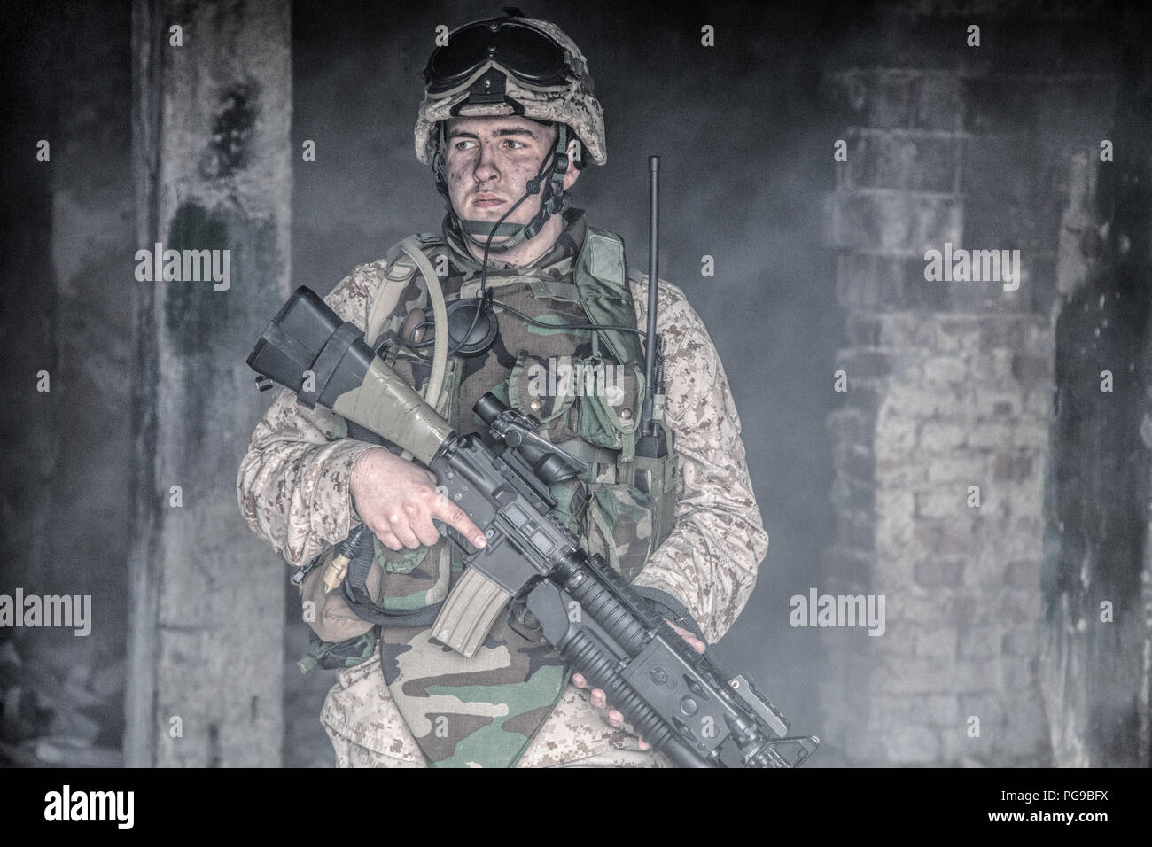 Special forces soldier, Marine Corps infantryman, commando fighter in ...