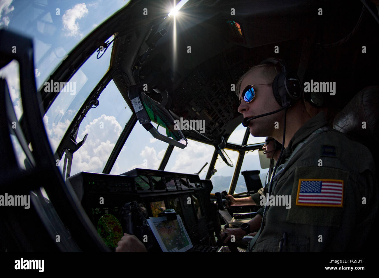 U.S. Air Force Capt. Bryant Bailey, 37th Airlift Squadron pilot, flies ...