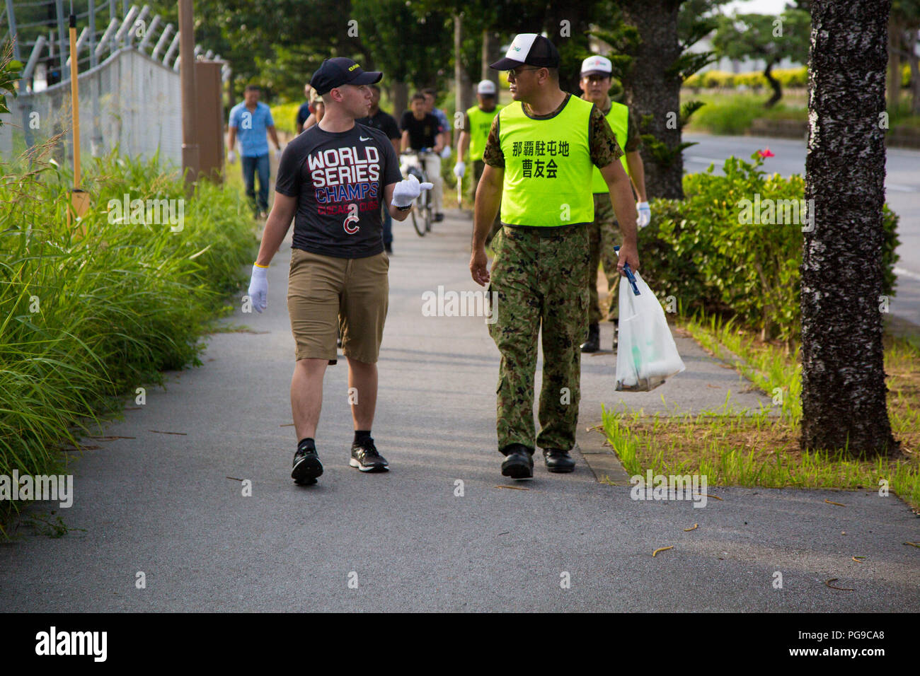 NAHA, OKINAWA, Japan- A Japan Ground Self-Defense Force service member ...