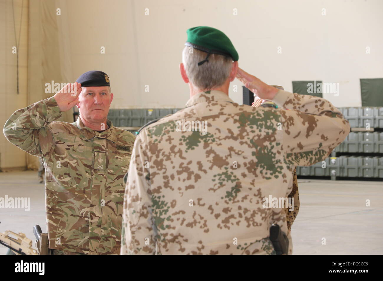 German Army Brig. Gen. Wolf-Jürgen Stahl (right) reports to British ...