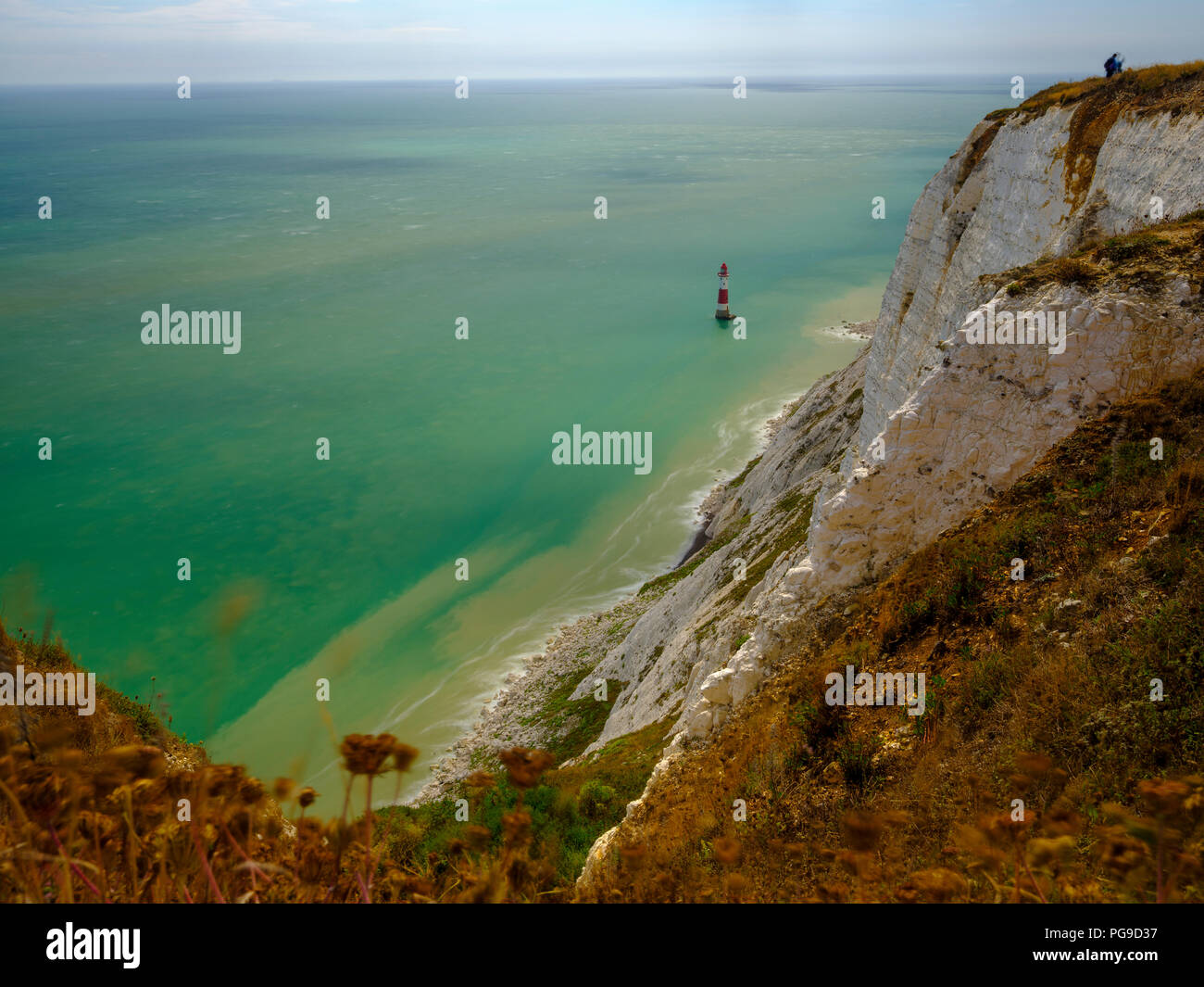 Summer afternoon light on Beachy Head Light House from near the Birling ...
