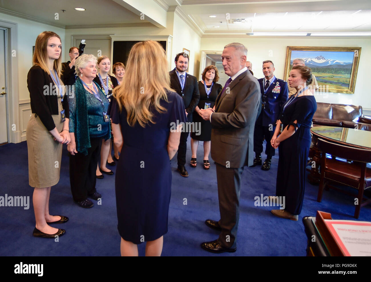 U.S. Secretary of Defense James N. Mattis meets with the family of ...