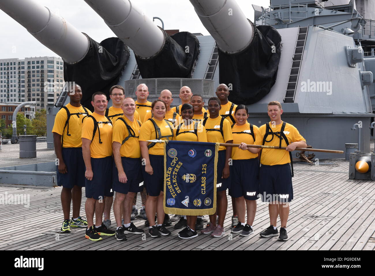 CPO Selectees from Tidewater CPOA, pose for a group picture aboard the ...