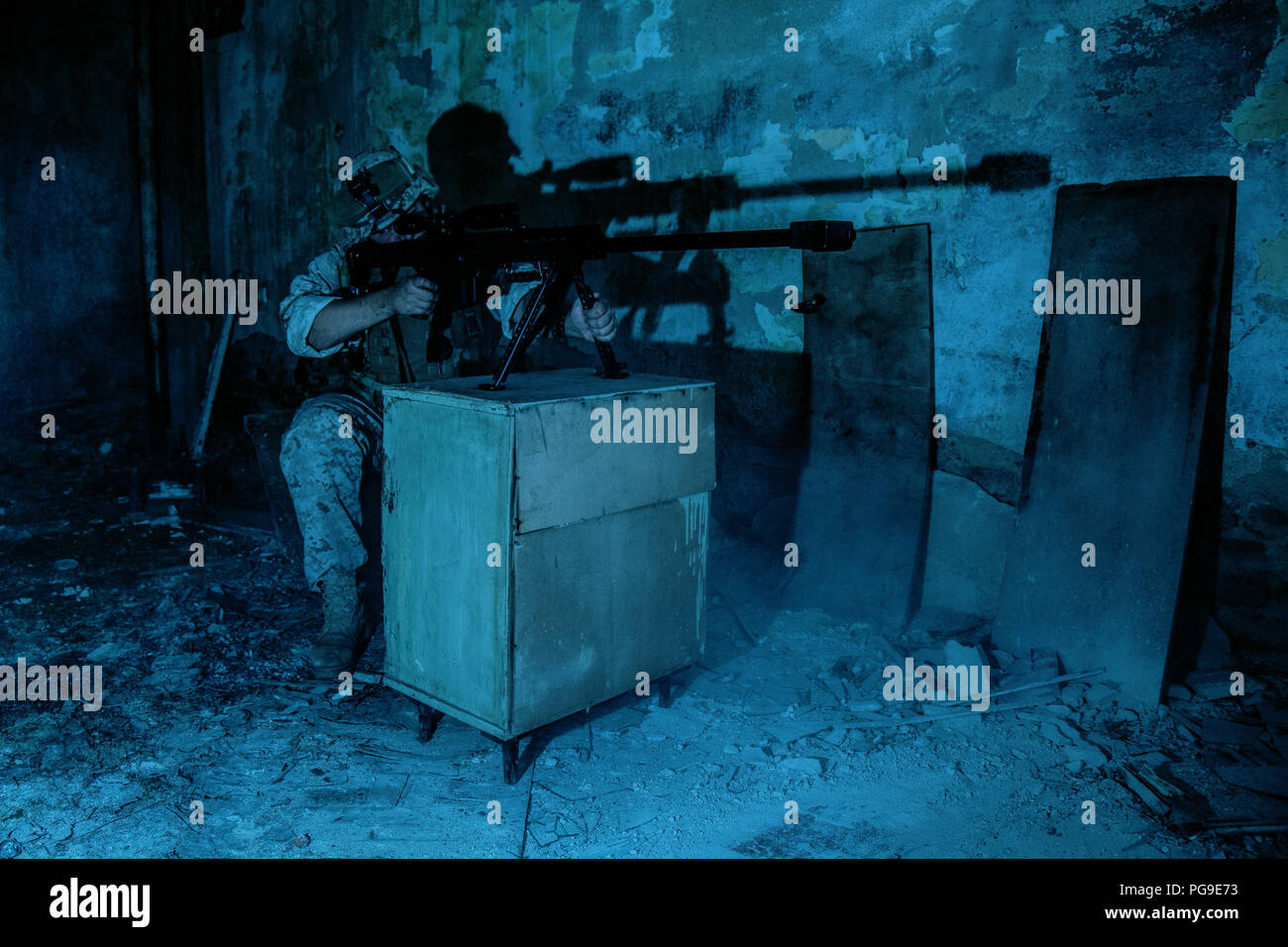 Machine Gun Firing Night