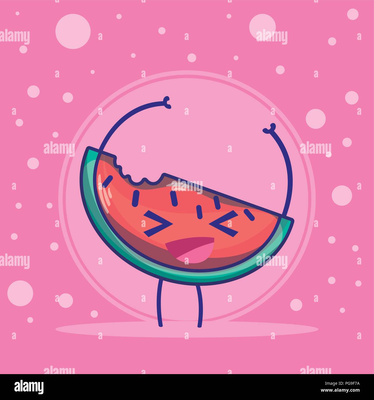 Watermelon cute fruits cartoons Stock Vector Image & Art - Alamy