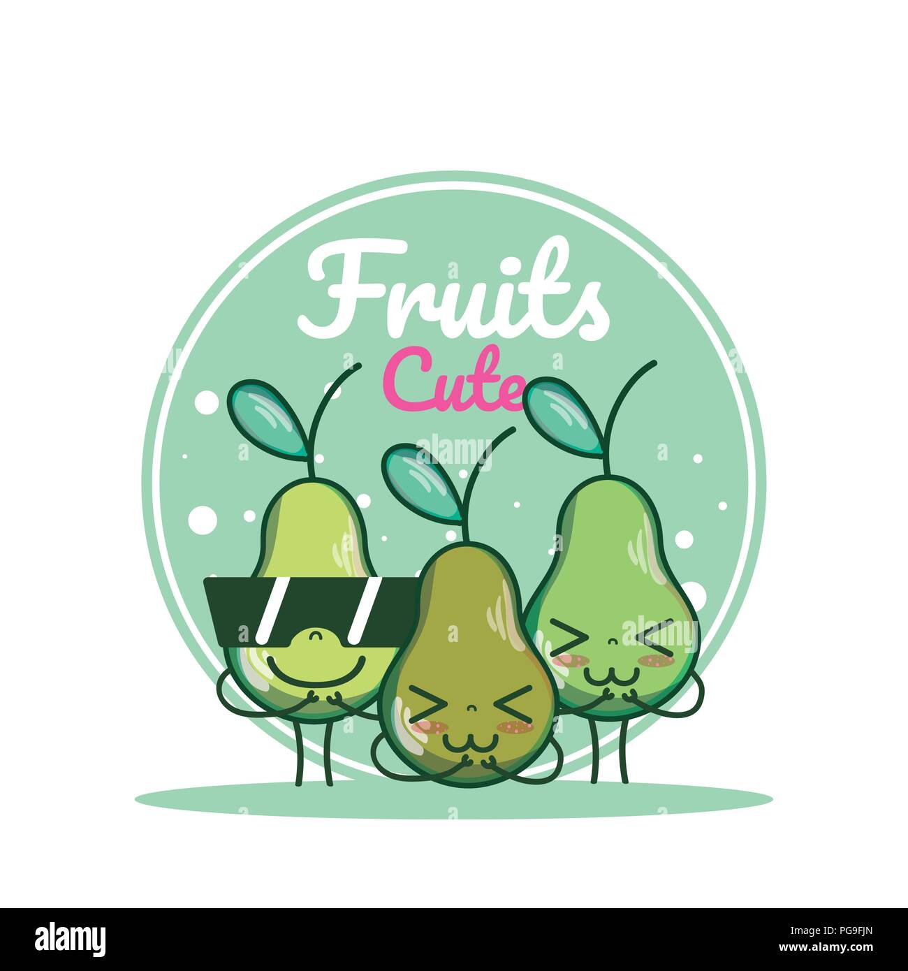 Pears cute fruits cartoons Stock Vector Image & Art - Alamy