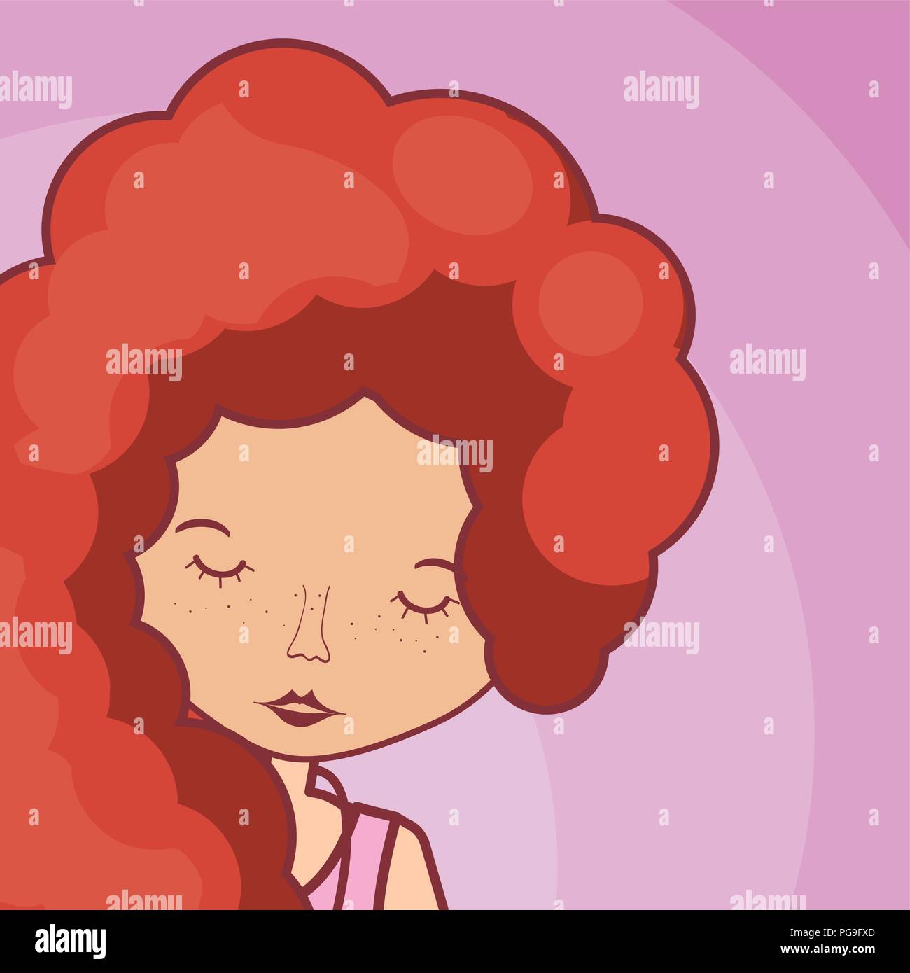 Young female curly hair Stock Vector Images - Alamy