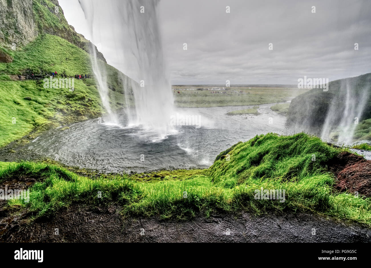 Beautiful waterfall Seljalandsfoss in Iceland Stock Photo - Alamy