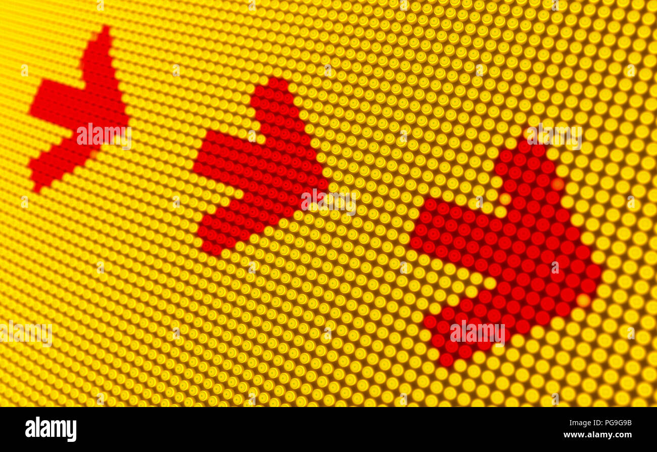 Arrow led bulbs retro style. Direction symbol 3D illustration Stock ...