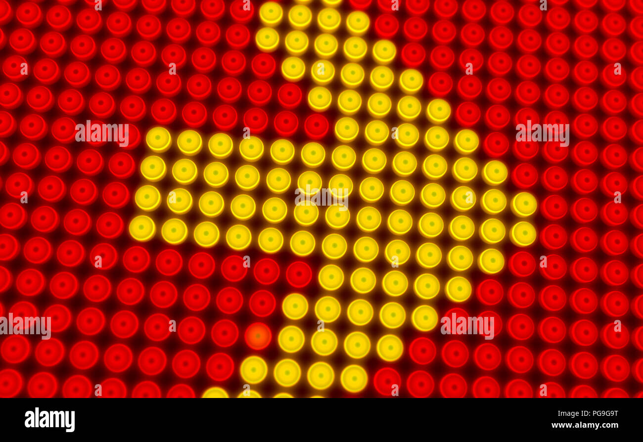 Arrow led bulbs retro style. Direction symbol 3D illustration Stock ...