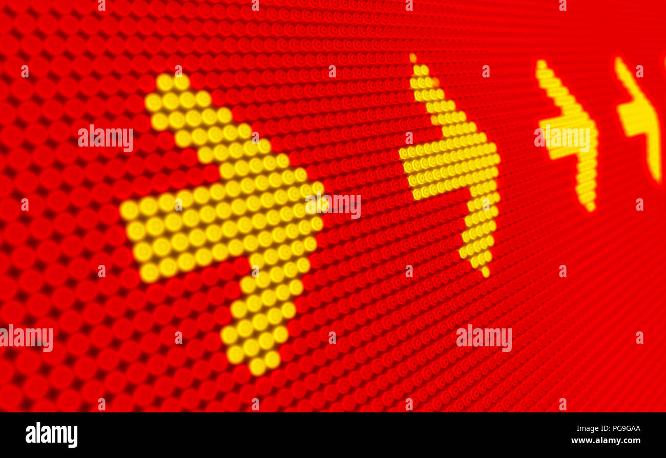 Arrow led bulbs retro style. Direction symbol 3D illustration Stock ...