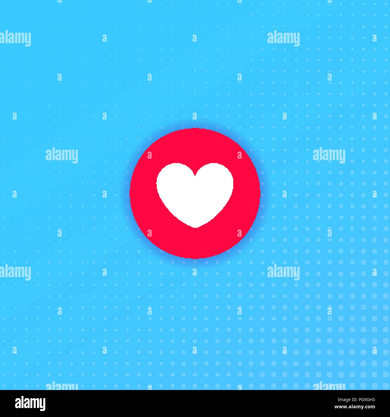 Love and feelings sign red icon on blue background Stock Vector Image ...