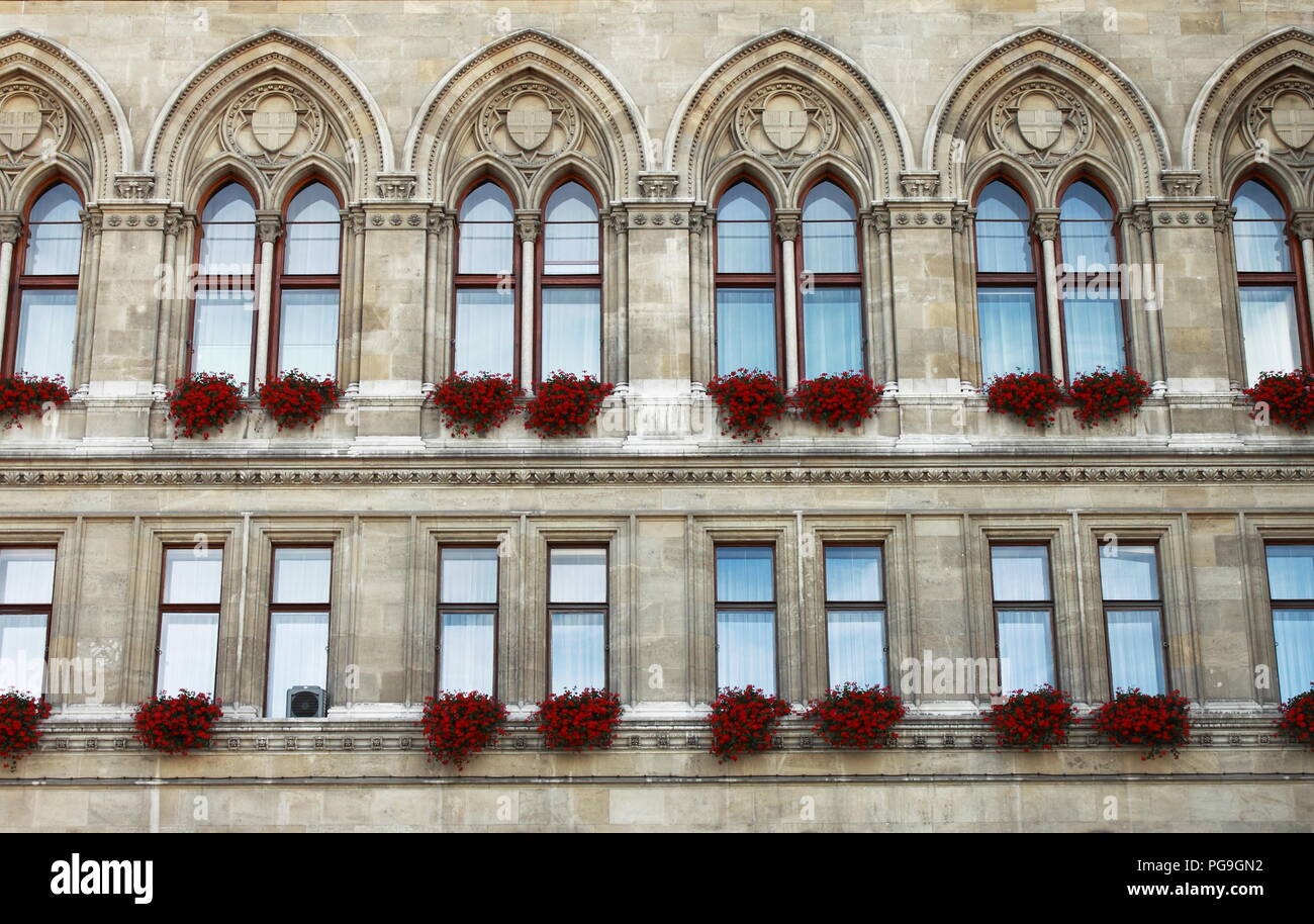 Windows of Vienna City Hall building, Austria Stock Photo - Alamy
