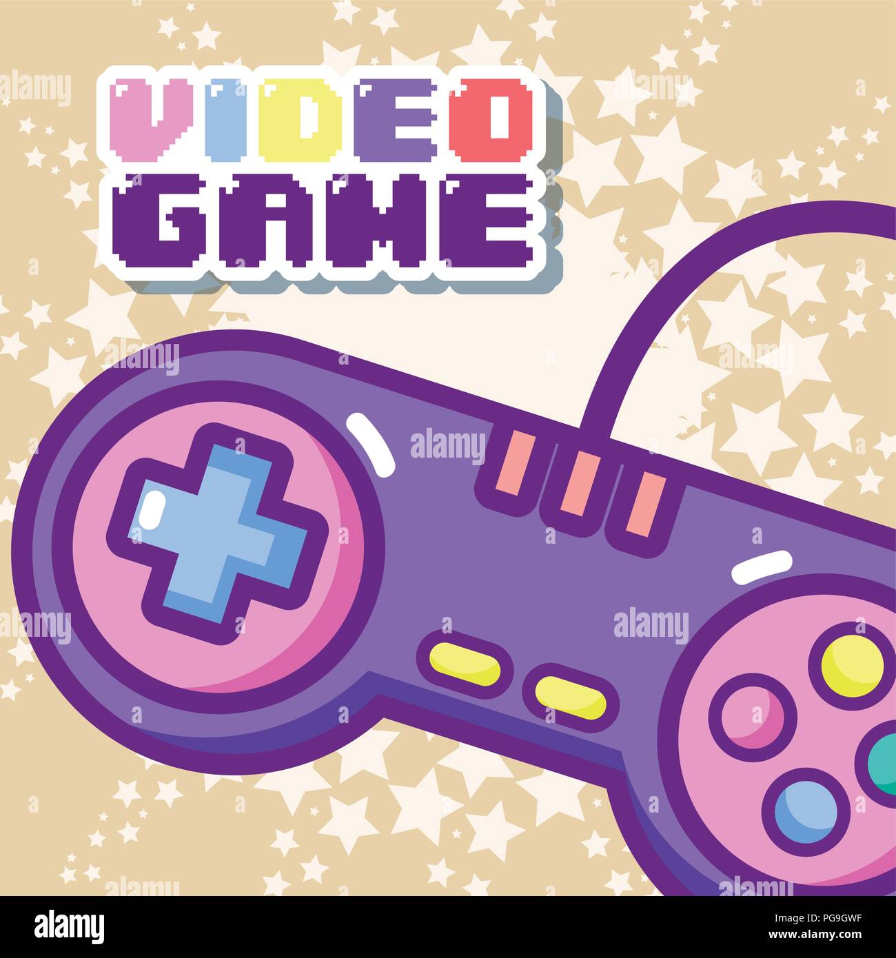 Videogame retro cartoons concept Stock Vector Images - Alamy