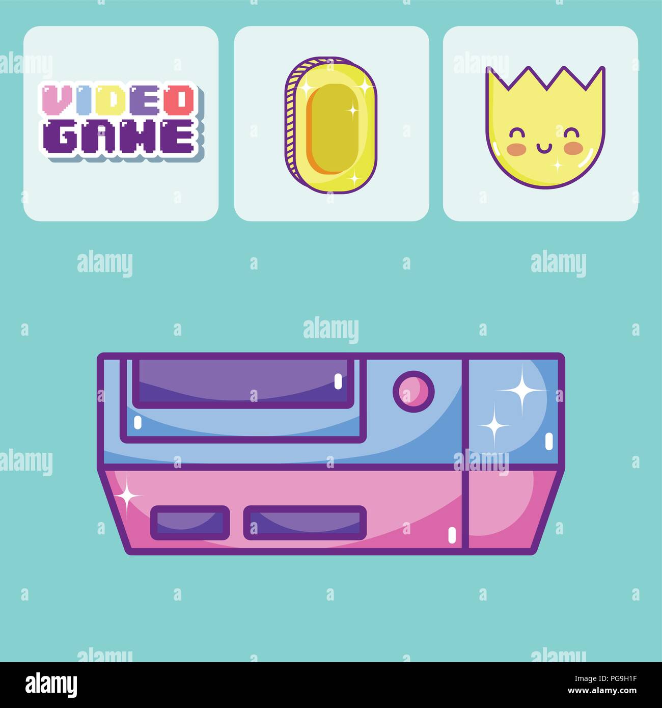 Retro videogames cartoons Stock Vector Image & Art - Alamy