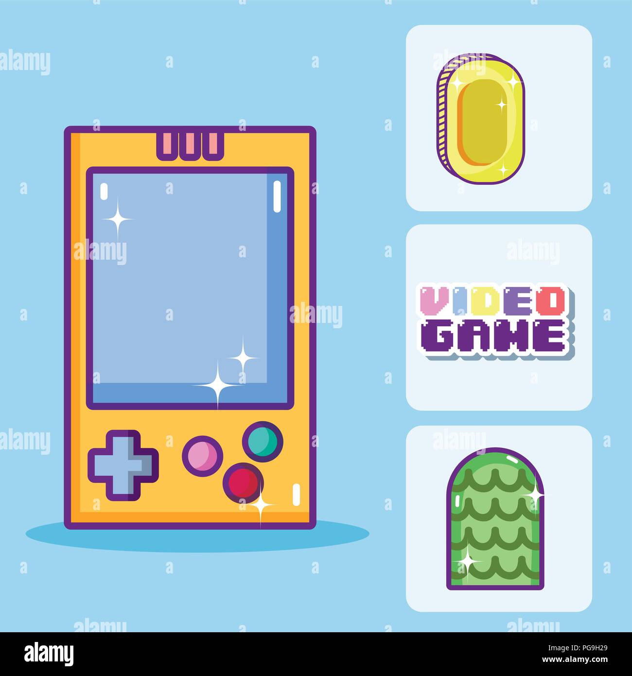 Retro videogames cartoons Stock Vector Image & Art - Alamy