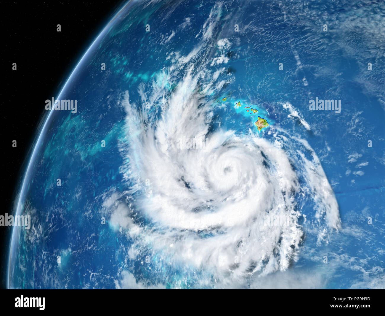 Hurricane Lane approaching Hawaii in August 2018 as seen from Earths ...