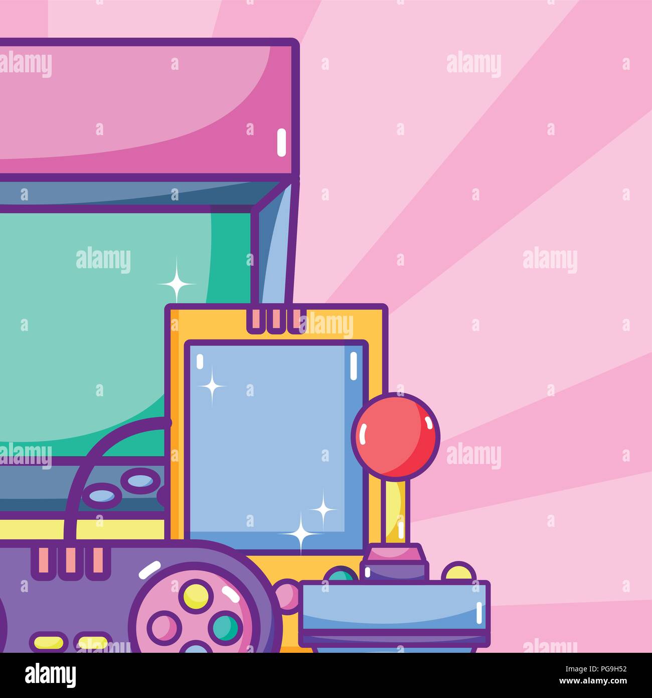 Retro videogame cartoons Stock Vector Image & Art - Alamy