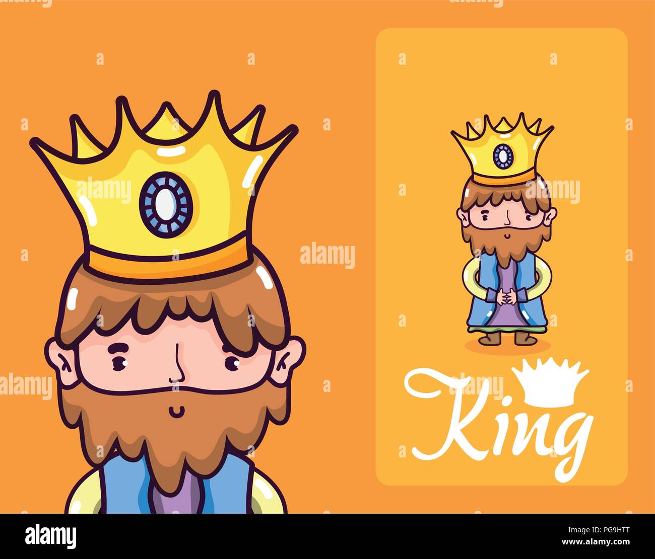 Cute king cartoon Stock Vector Image & Art - Alamy