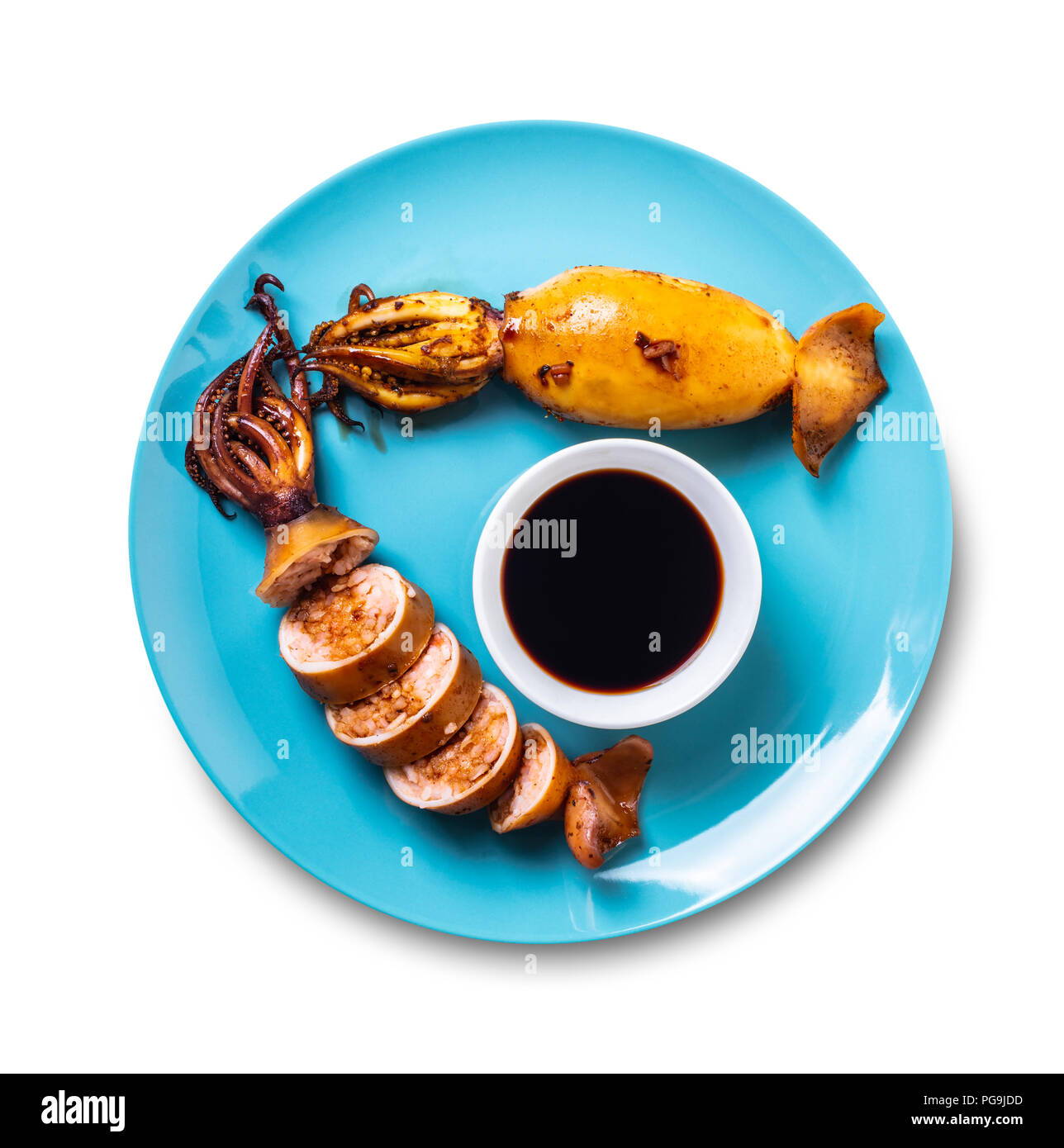 Delicious cooked squid octopus Cut Out Stock Images & Pictures - Alamy