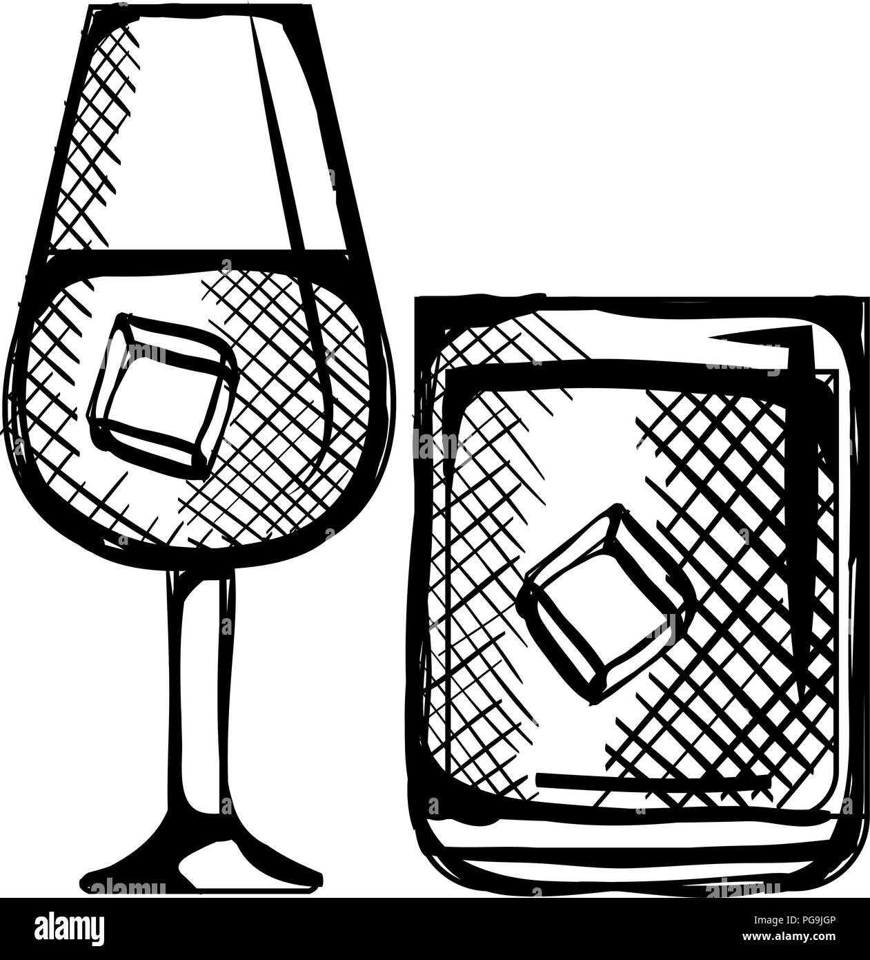 Wine Cup With Whiskey Glass Stock Vector Image And Art Alamy