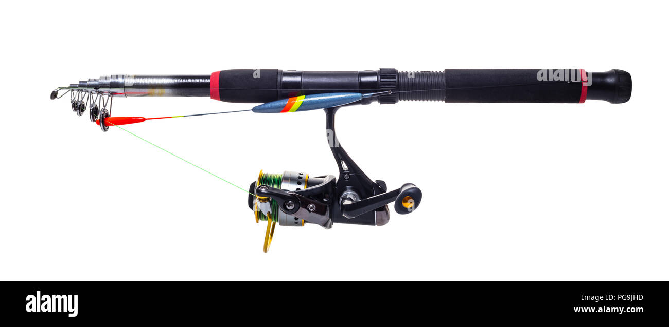 new fishing rod on white isolated background Stock Photo - Alamy