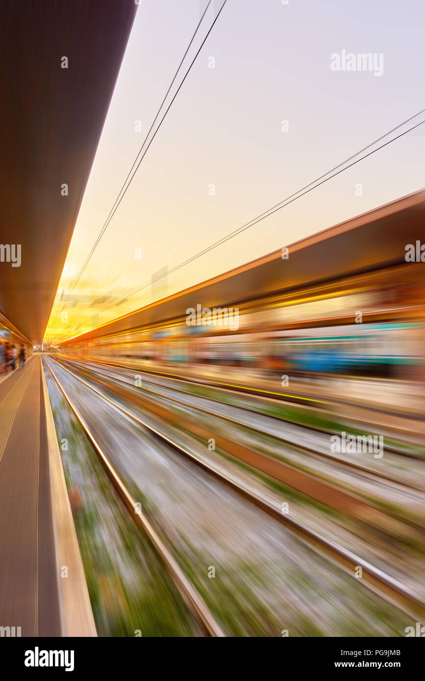 Railway platforms background hi-res stock photography and images - Alamy