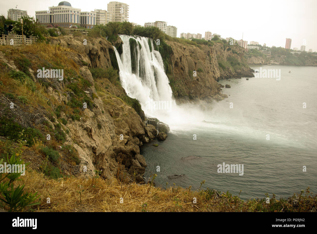 Waterfall cascades from ravine in Turkey Stock Photo - Alamy