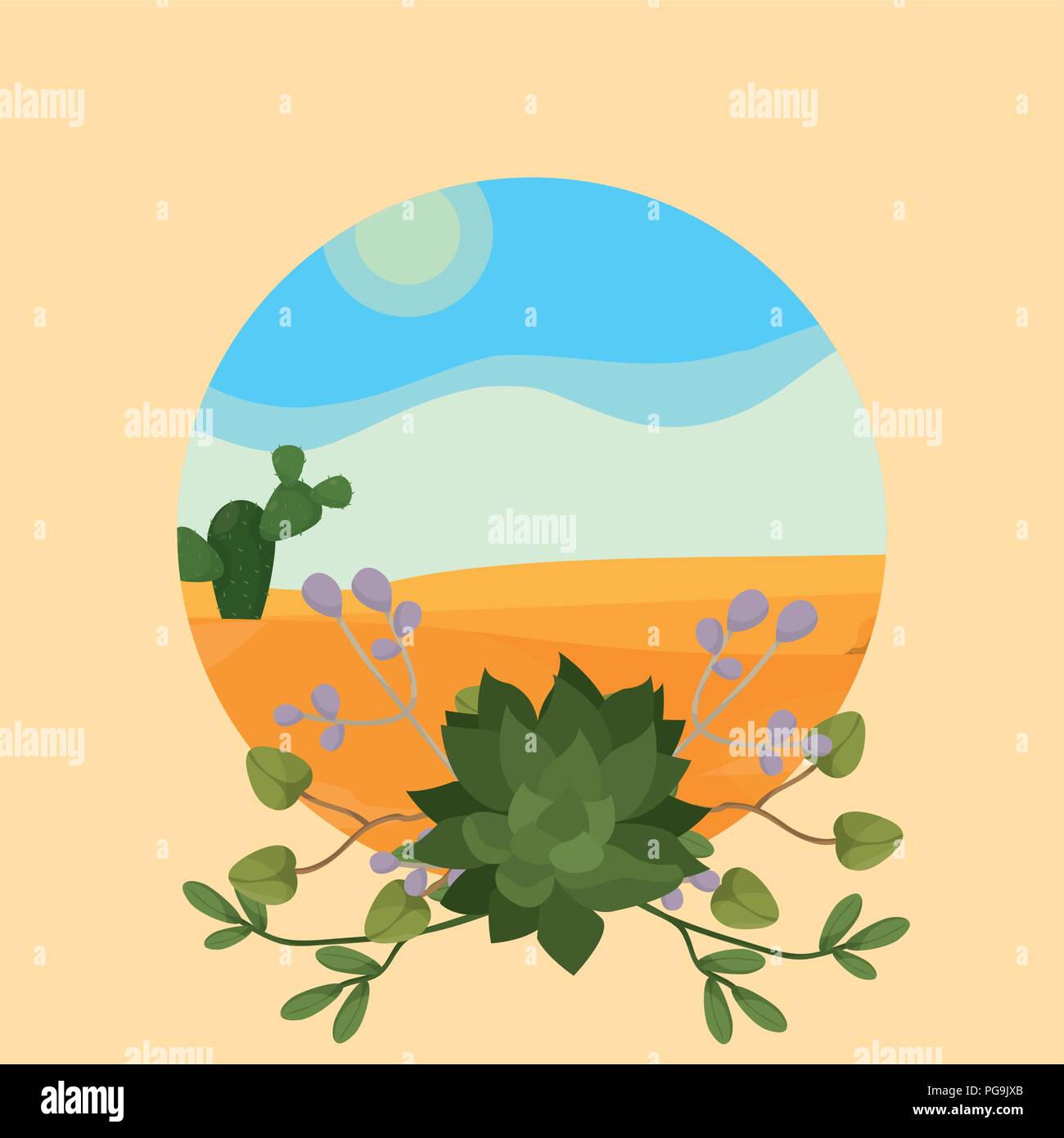 Plant and desert Stock Vector Image & Art - Alamy