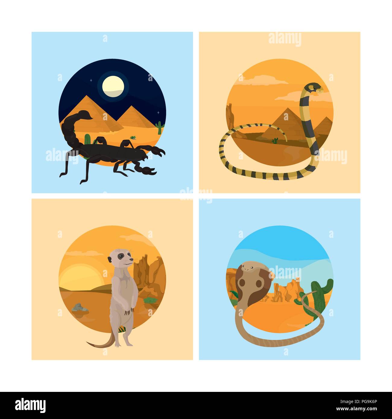 Set of desert animals Stock Vector Image & Art - Alamy