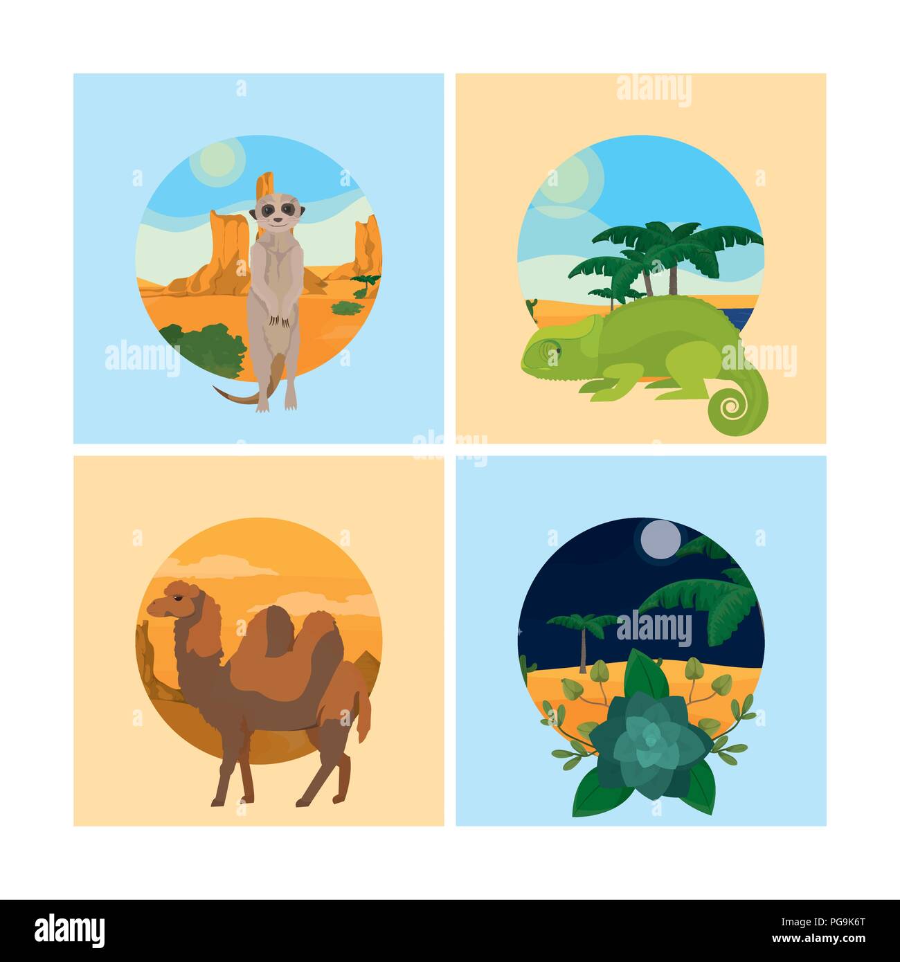 Set of desert animals Stock Vector Image & Art - Alamy