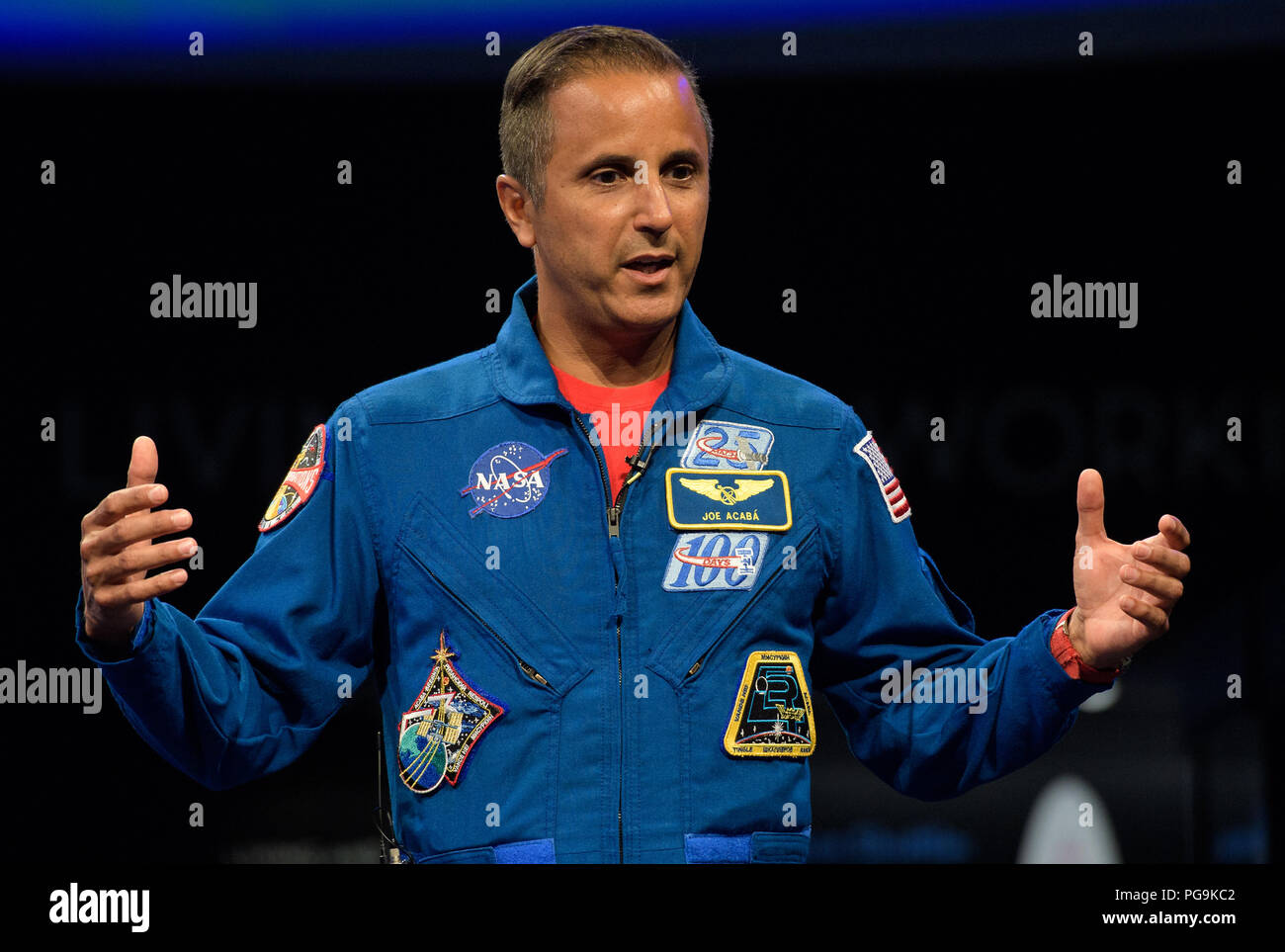 NASA astronaut Joe Acaba answers an audience members question during ...