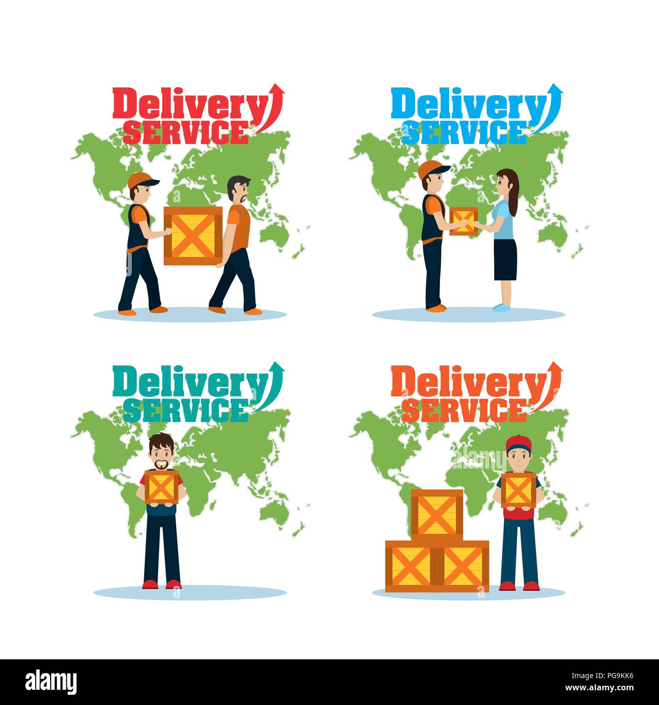 Set of delivery service cards Stock Vector Image & Art - Alamy