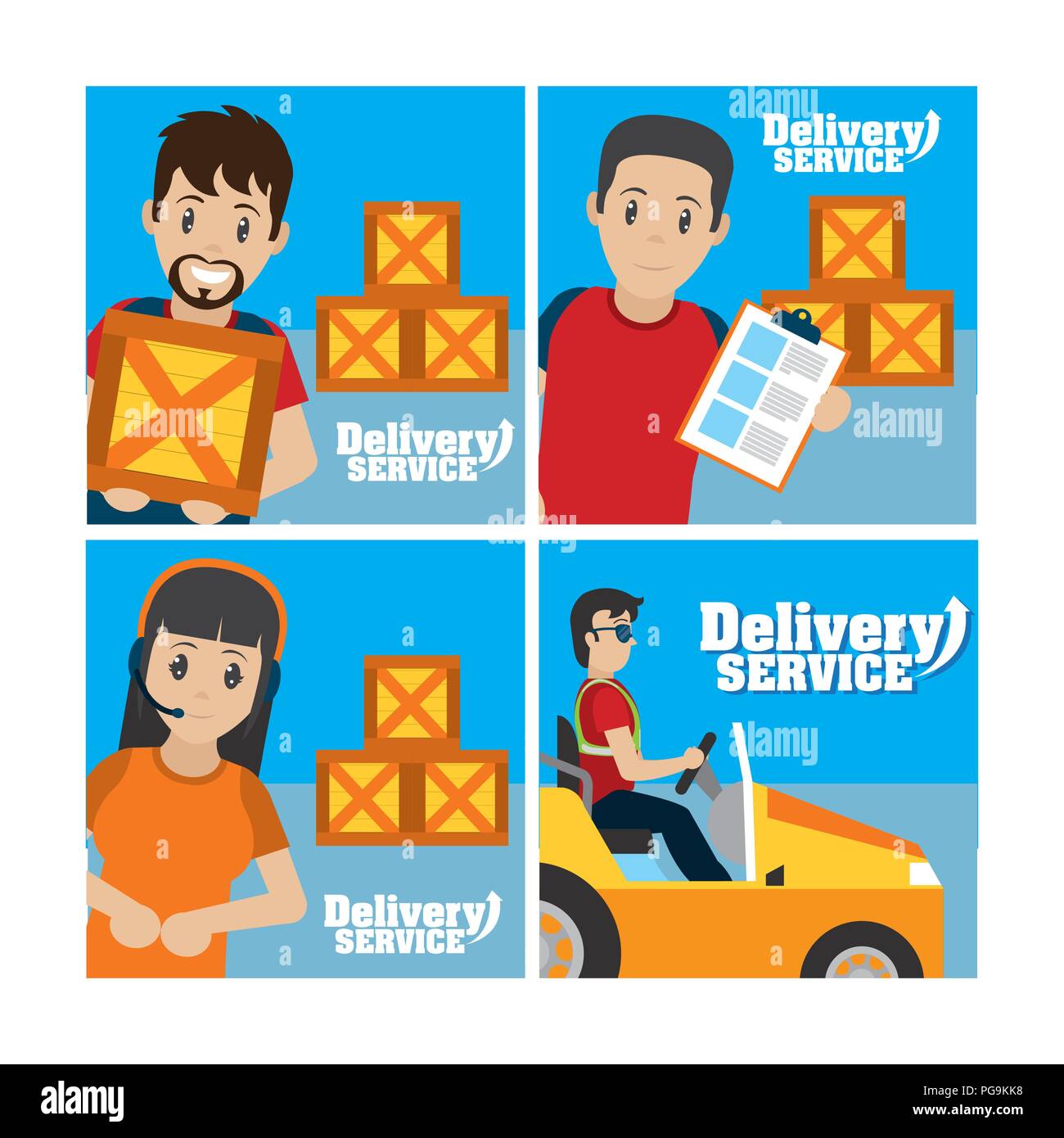 Delivery service cards Stock Vector Image & Art - Alamy