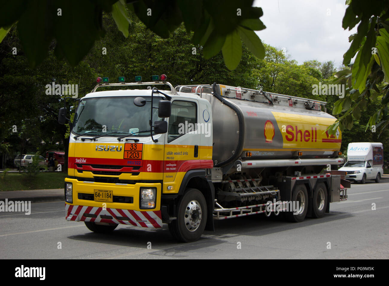 Chiangmai, Thailand - July 31 2018: Shell Oil Truck of Pong RaVee Oil ...