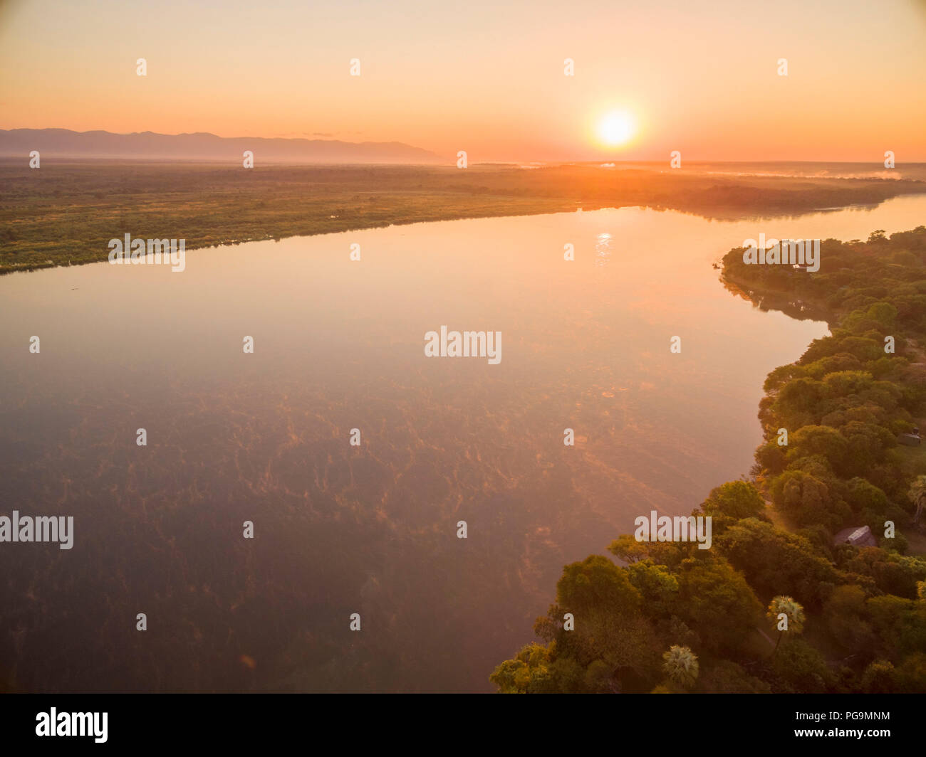 An aerial view of the Zambezi River in Zimbabwe Stock Photo - Alamy