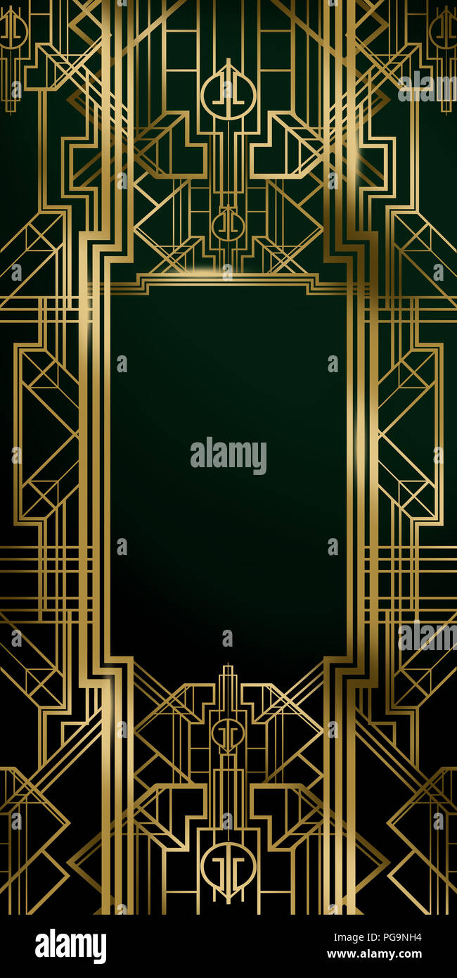 Great Gatsby Backdrop Art Deco Poster Gold Silver Party Background ...
