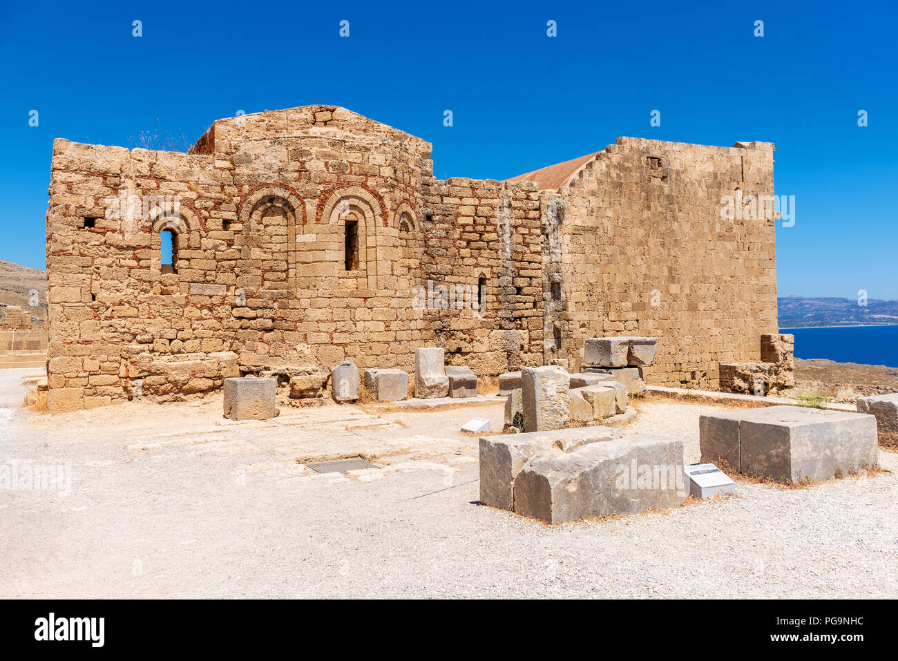 Ancient architecture in Lindos, Rhodes island, Greece Stock Photo - Alamy