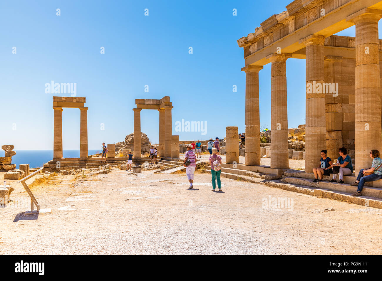 RHODES, GREECE - May 14, 2018: Ruins of ancient temple. Lindos. Rhodes ...