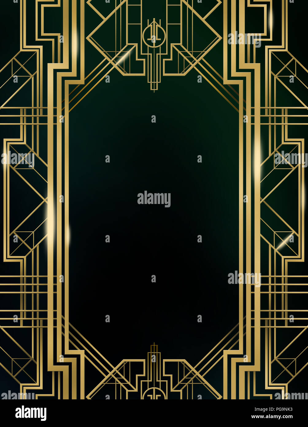 Great Gatsby Backdrop Art Deco Poster Gold Silver Party Background ...