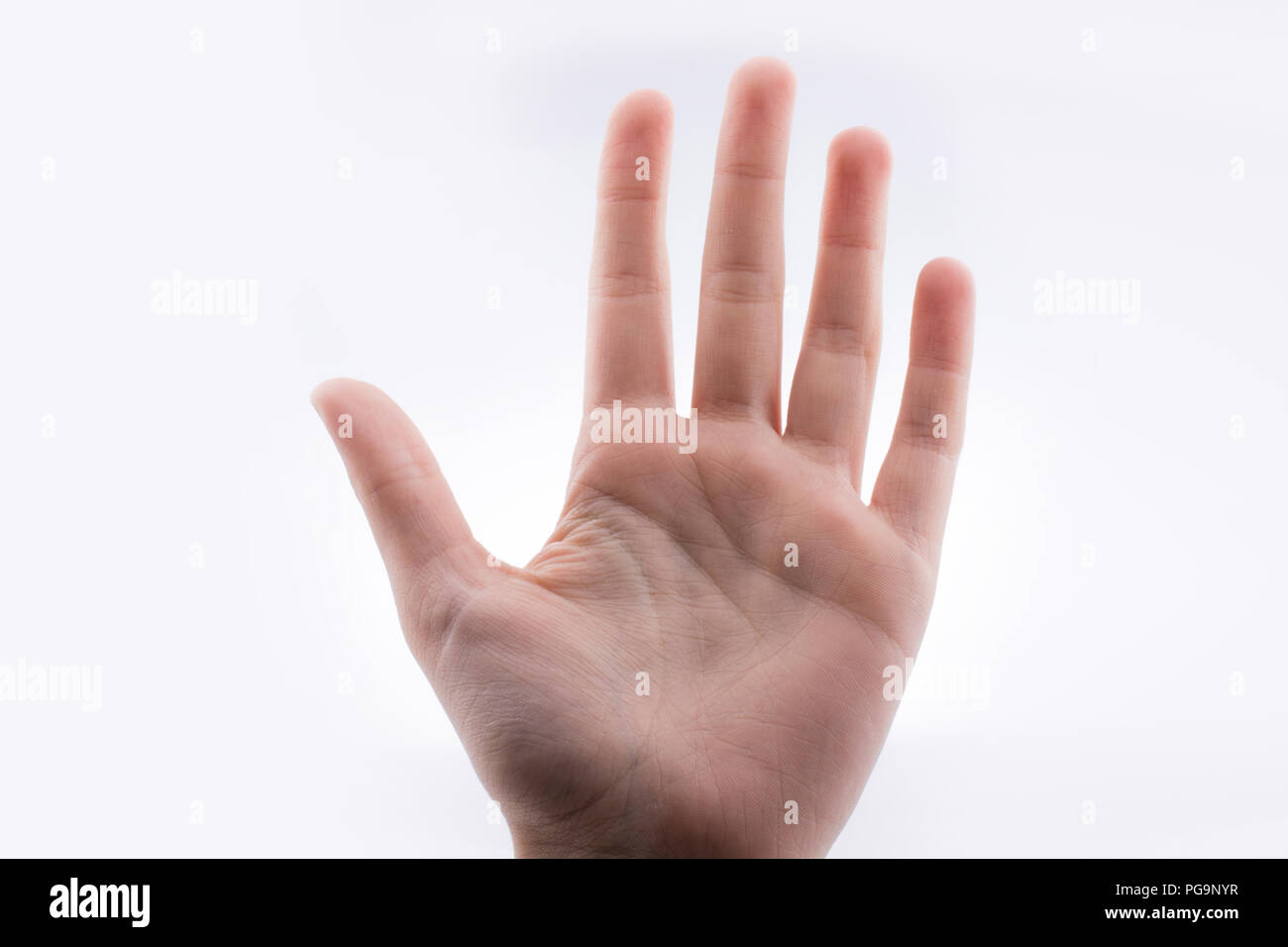 Human hand pointing on a white background Stock Photo - Alamy